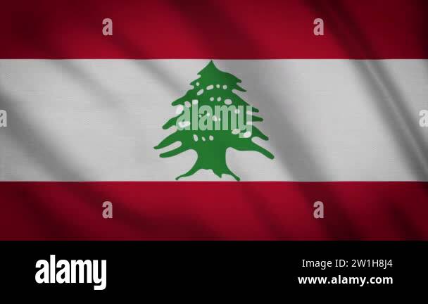 Lebanon Flag Waving Animation. Full Screen. Symbol Of The Country Stock ...