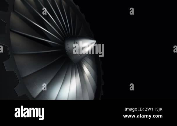 Animation of rotating jet engine with turbine. Animation of seamless ...