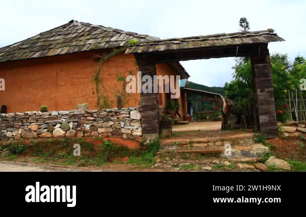 traditional land houses of ethnic minorities in Vietnam Stock Video ...