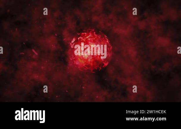 Seamless loop animation for motion graphics abstract red fire cosmos ...