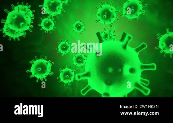 Virtual animated representation of coronavirus 2019-nCoV pathogen cells ...