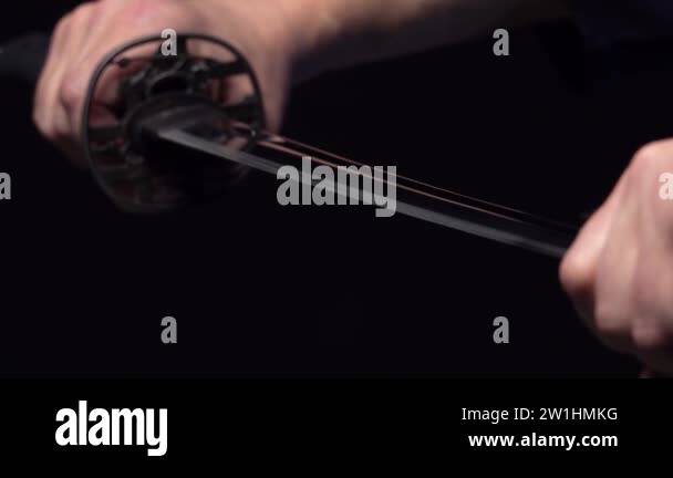 Samurai sword katana in hand. Katana sword holding in Samurai hand ...