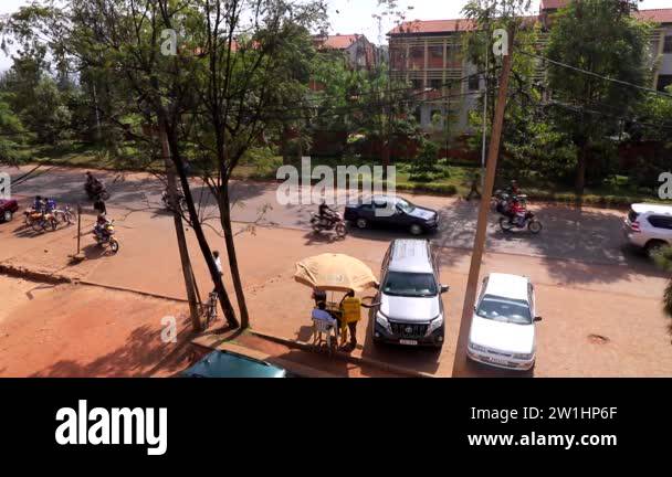 Road traffic in the Kicukiro district of Kigali, the capital of Rwanda ...