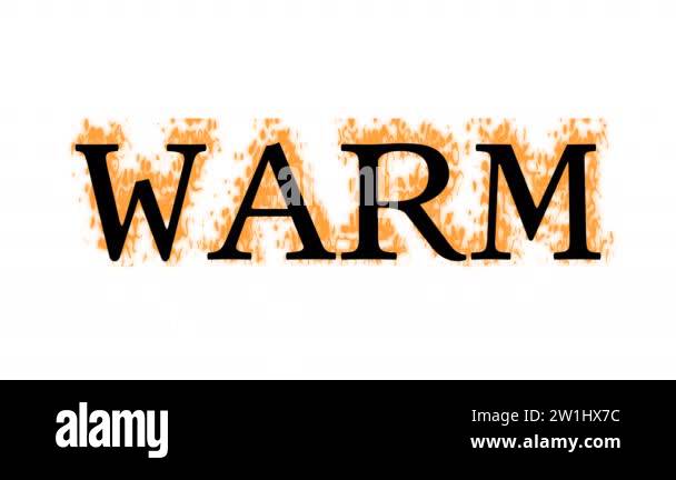 Warm fire text effect white isolated background. animated text effect ...