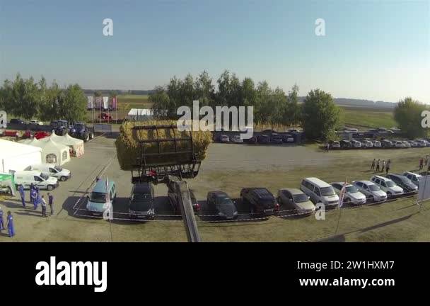 Haystack on farm vehicle aerial Stock Videos & Footage - HD and 4K ...
