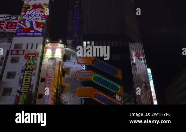 Tilt-down video of the iconic video game arcades SEGA Akihabara 2nd ...