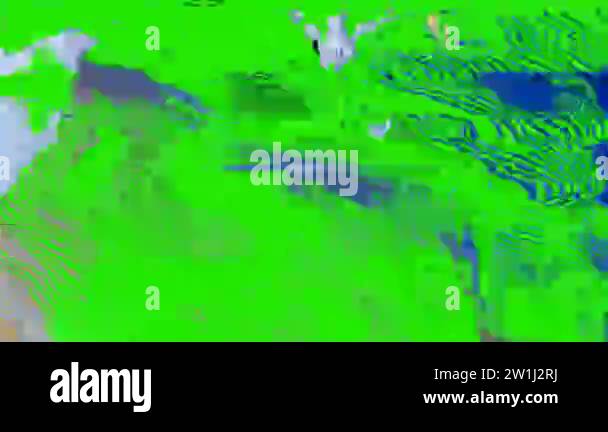 ISOLATED pixels glitch animation on GREEN SCREEN, compositing, overlay ...