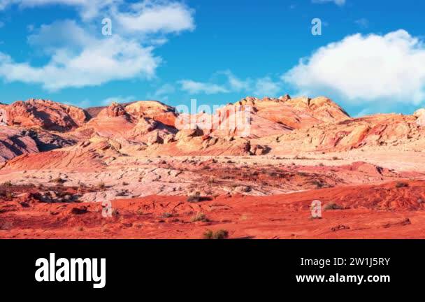 Slowly moving footage of wavy landscapes in Valley of Fire State Park ...