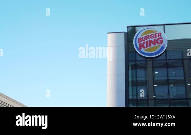 facade of the burger king restaurant building in the "Glories" mall in ...