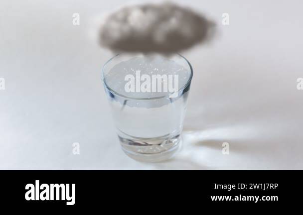 Hurricane in a glass of water with lightning cloud (light) 4K (loop ...