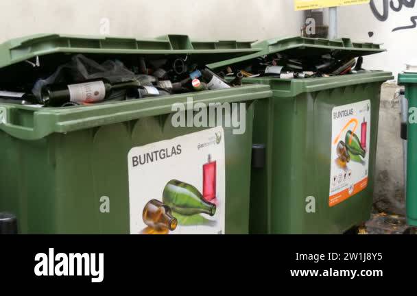 Recycling container for sorting waste disposal in vienna Stock Videos ...