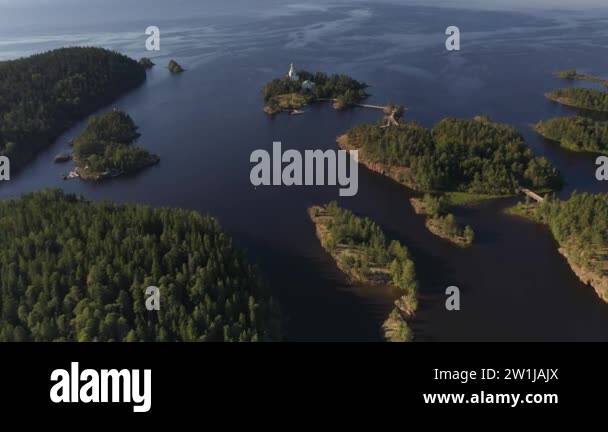 a panoramic view of the ancient monastery of the island and skerries ...