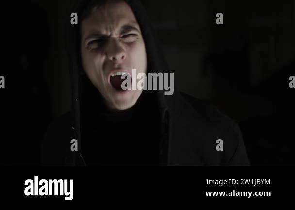 Man suffering from stress, mental illness, rage, failure, parting with ...