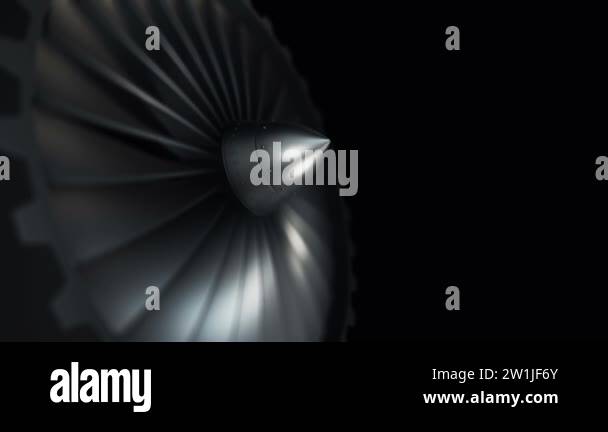 Animation of rotating jet engine with turbine. Animation of seamless ...