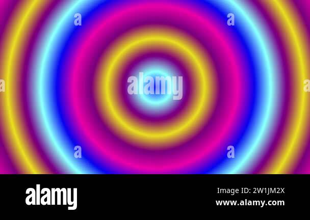 Animated concentric circles. Optical illusion effect background. HD ...