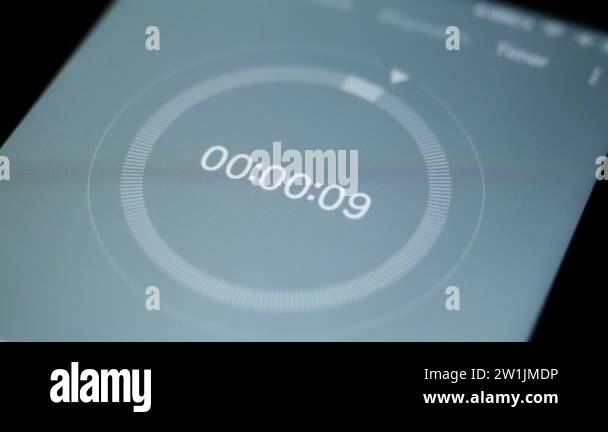 On the screen is animated clock countdown timer with a seconds left ...