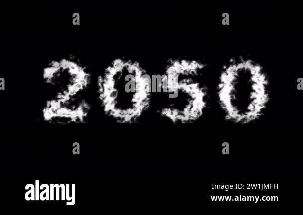 2050 cloud text effect black isolated background. animated text effect ...