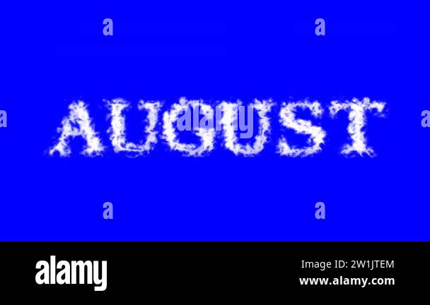 August cloud text effect blue isolated background. animated text effect ...