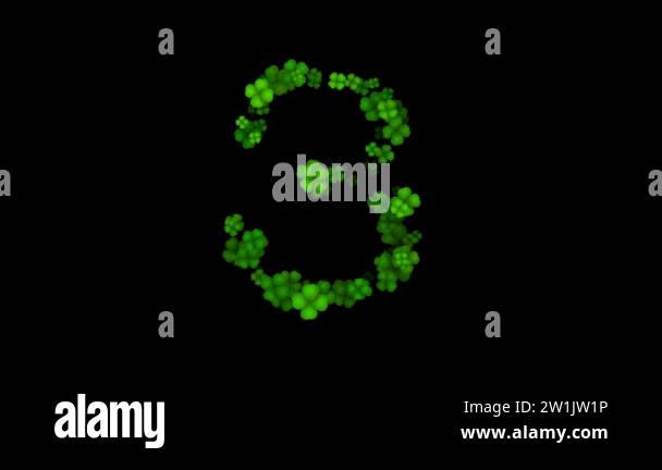 Clover number 3 reveal on black background Stock Video Footage - Alamy