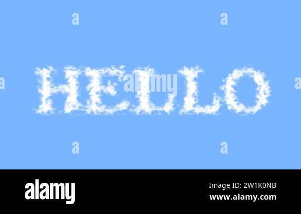 Hello cloud text effect sky isolated background. animated text effect ...