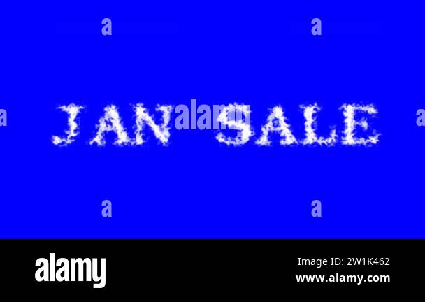 Jan Sale cloud text effect blue isolated background. animated text ...