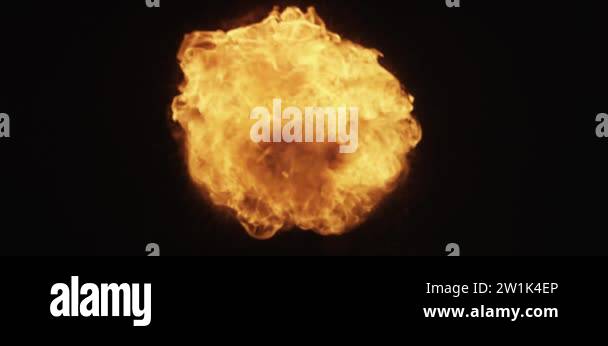 Slow movement of clean fire, igniting and burning. On a black ...