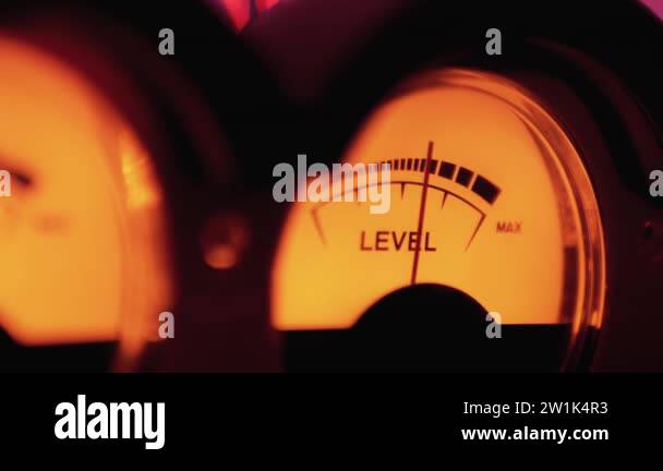 Analog Vintage Dial Indicator of Sound Signal Level. VU meters. Classic ...