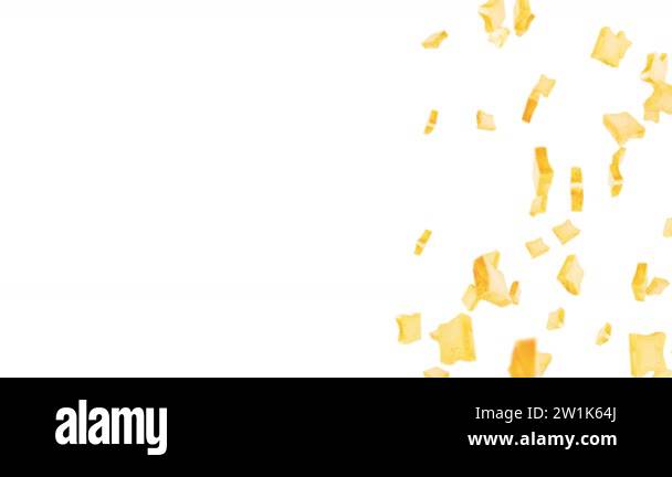 Flying many plain bread slices on white background. Foodstuff, Food and ...