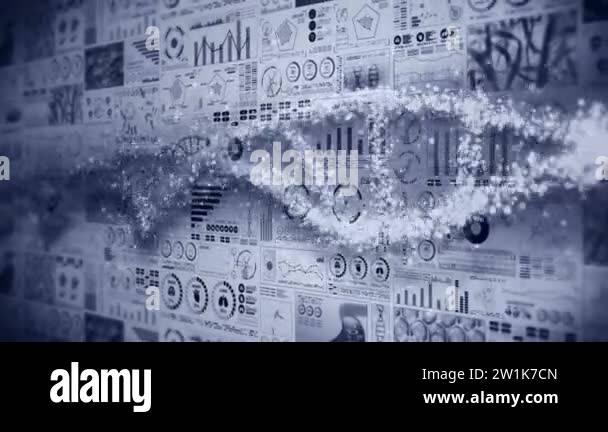 DNA helix molecule loop animation. DNA chromosome concept. Hologram ...