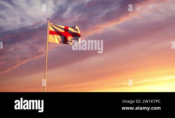 England flag waving represents the United Kingdom and British ...