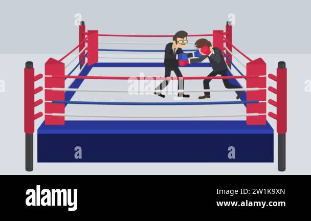 Fighting each other in boxing ring. Businessman battle wearing boxing ...