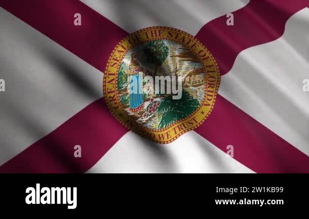 Florida realistic flag texture with ripples, United States of America ...