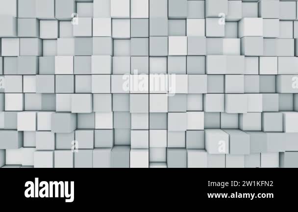 Abstract Modern Cubic Surface 3d Animation Loop Bright Blue Voxel Grid Particle Blocks Moving Up