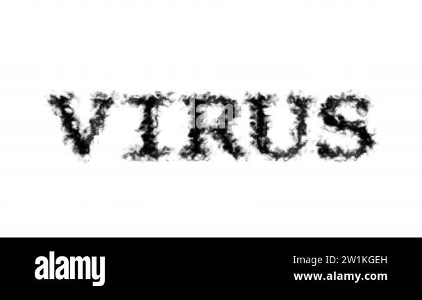 Virus smoke text effect white isolated background. animated text effect ...