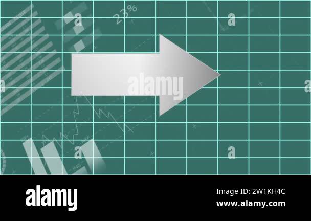 Animation of business data processing with white arrows spinning ...