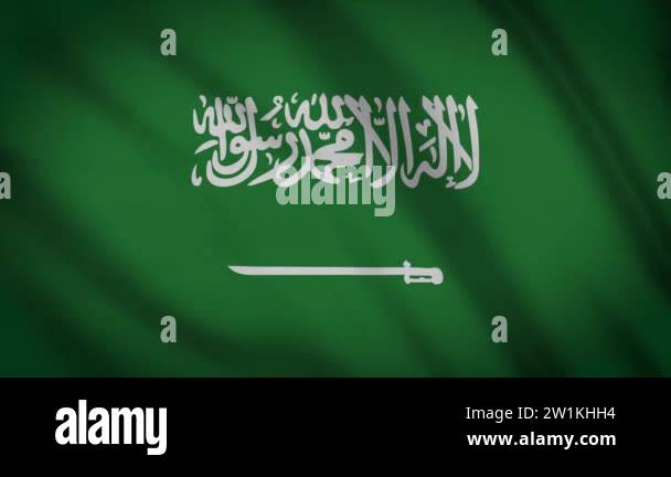 Saudi Arabia Flag Waving Animation. Full Screen. Symbol Of The Country ...