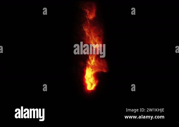 Burning fire flame with sparks. Red glitter fire animation. Abstract ...