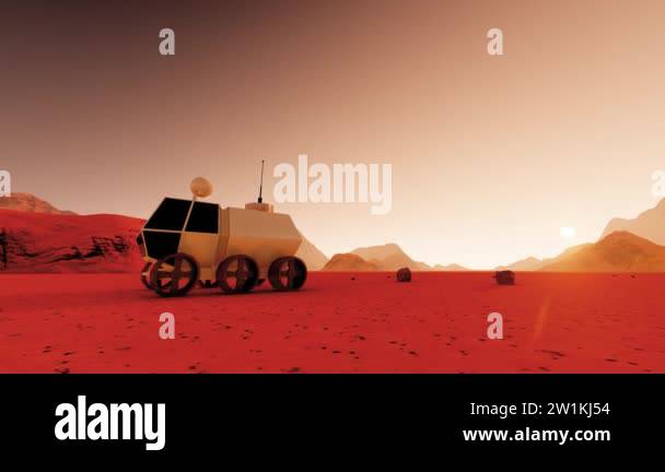 Design template with mars space station for concept design. Mars planet ...