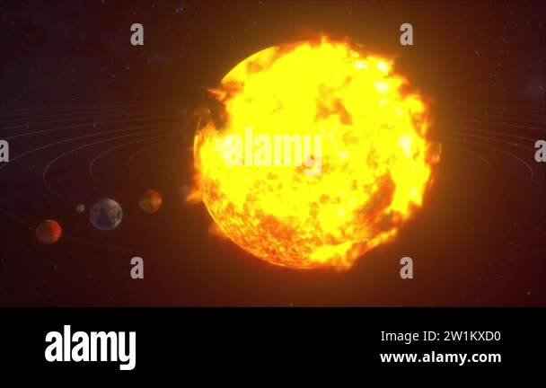 3d rendering of cosmic background. Model of the orbital motion of ...