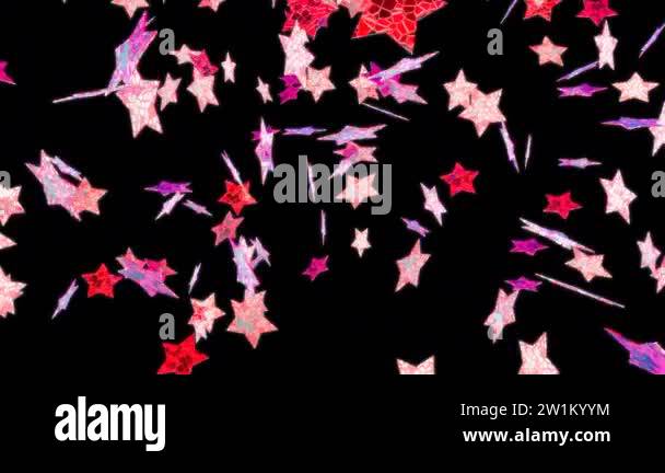 Flying stars in black background. Looping footage. Alpha channel ...