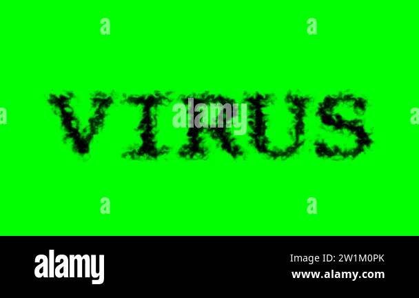 Virus smoke text effect green isolated background. animated text effect ...