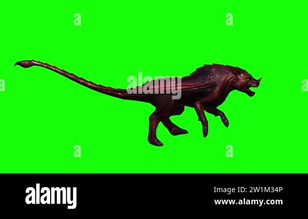 a mythical beast animal is running - seamless looping - green screen ...