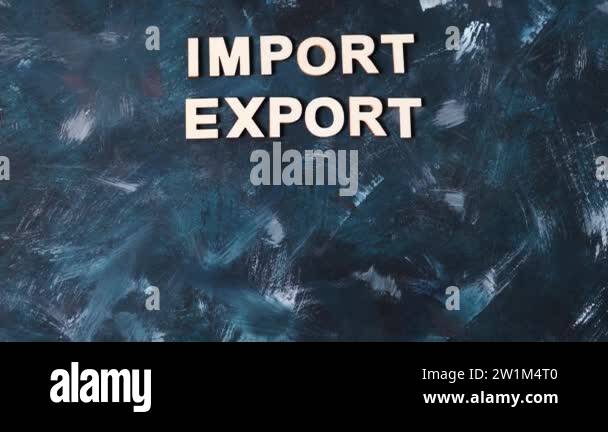 Import Export text next to open parcel box, global business concept ...