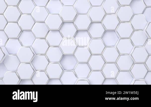 Hexagonal moving looping background. Animated hexagons, honeycomb pattern. 3d render motion ...