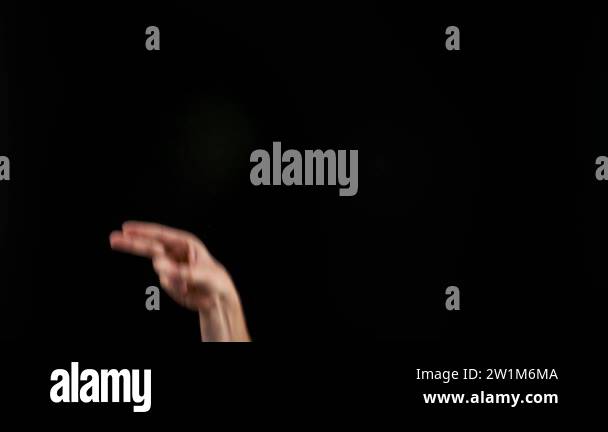 Hand showing letter H on dark background. Sign language alphabet Stock ...