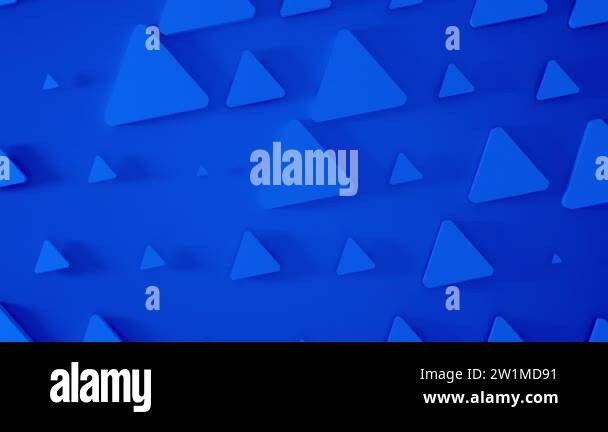 Abstract 3D blue triangle scale and rotating around. Animation shapes background. 4k render ...