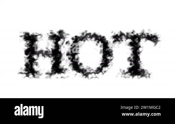 Hot smoke text effect white isolated background. animated text effect ...