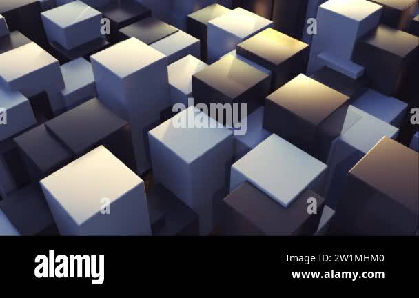 3d rendering geometric background. Transformation of rectangle elements ...