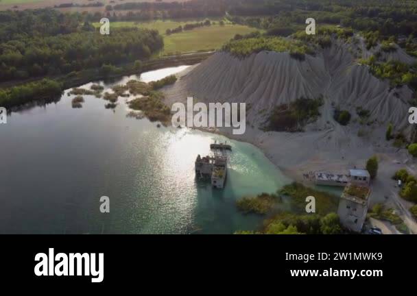 Sand Hills of Quarry With a Pond and Abandoned Prison in Rummu Estonia ...