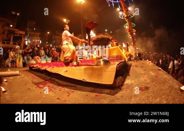 VARANASI, INDIA - Ganges river and Varanasi ghats during Kumbh Mela ...